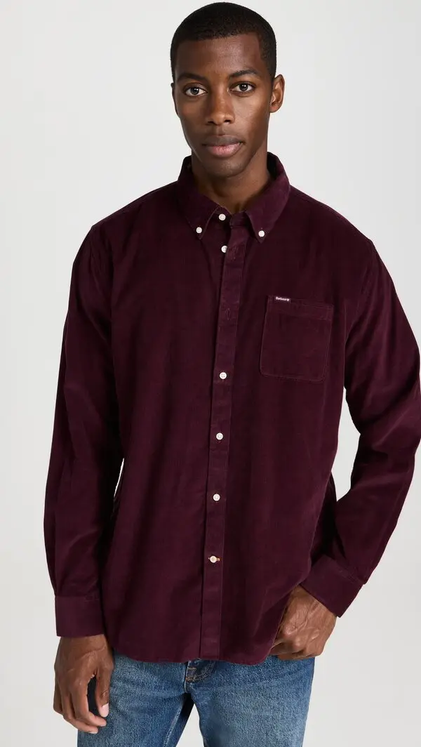 Barbour Ramsey Corduroy Shirt - Winter Red