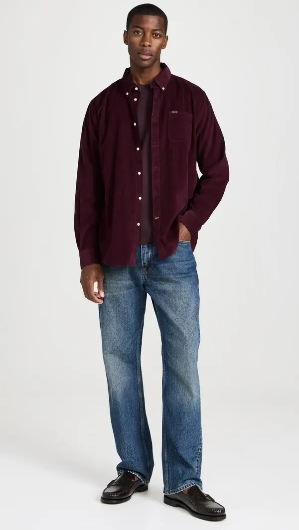 Barbour Ramsey Corduroy Shirt - Winter Red