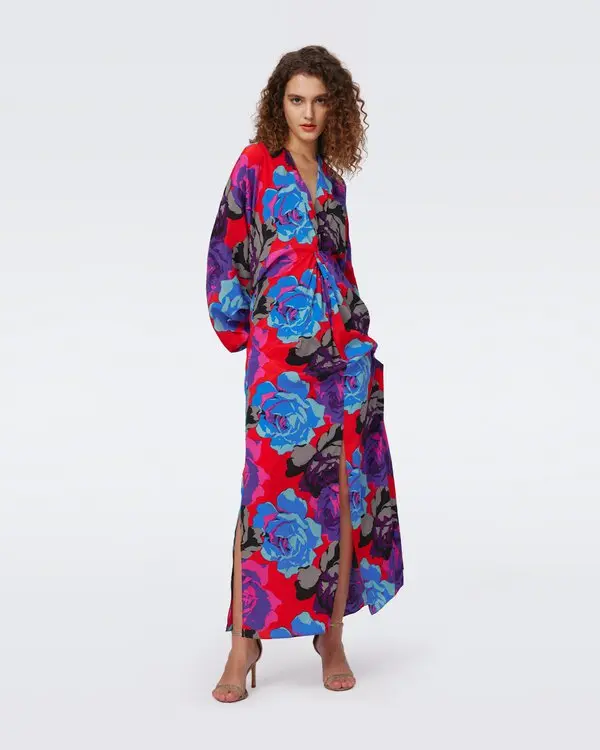 maxi cotton dress long sleeve Rainbow Wishes Cotton Knitted Maxi Dress