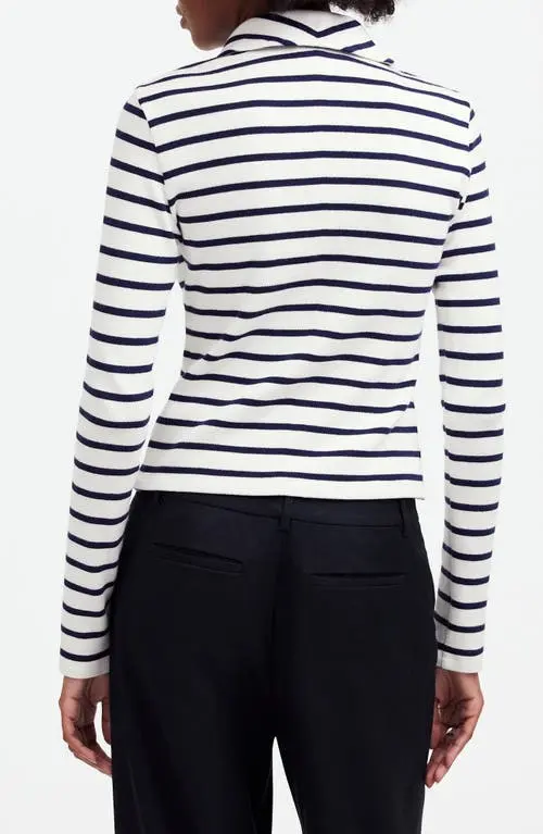 Madewell Stripe Ribbed Zip Top