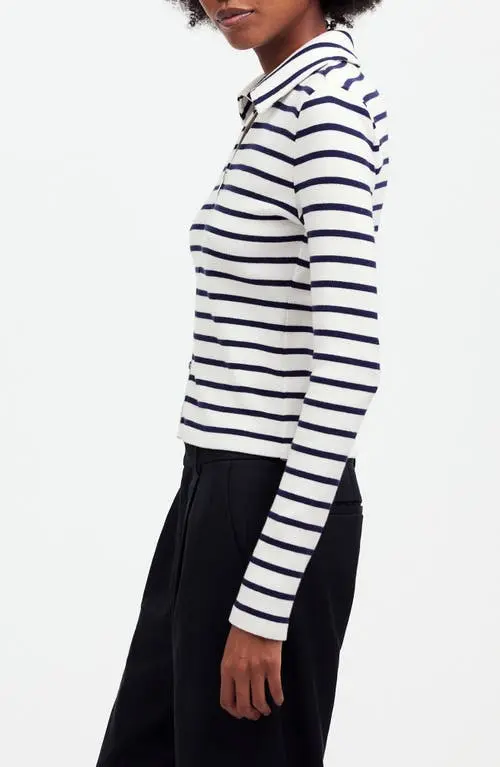 Madewell Stripe Ribbed Zip Top