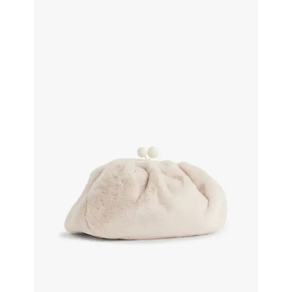 Max Mara Pasticcino Gianna Faux Fur Clutch Bag