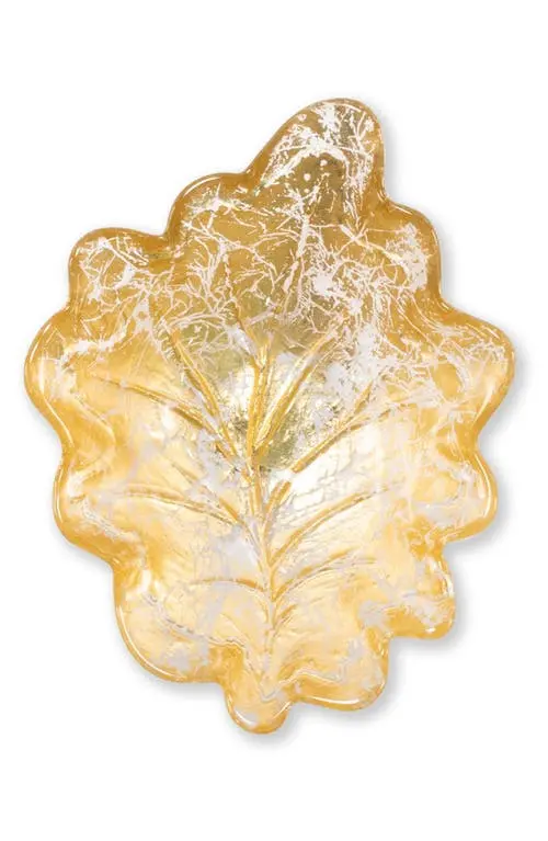 VIETRI Small Moon Glass Leaf Bowl - Gold