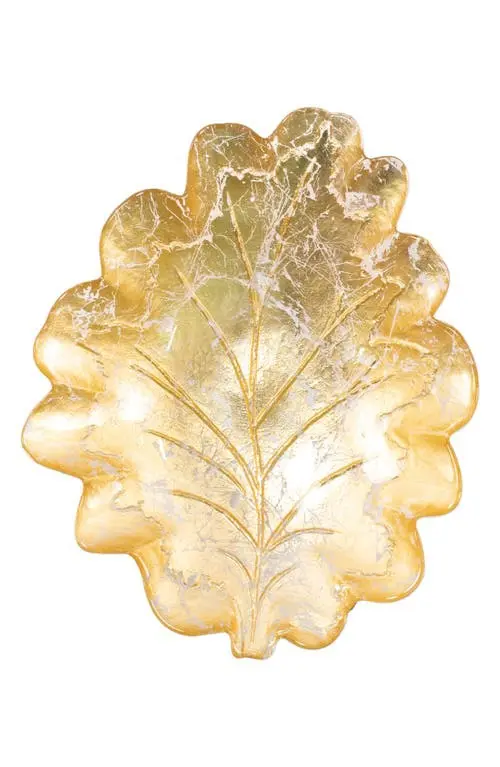 VIETRI Small Moon Glass Leaf Bowl - Gold