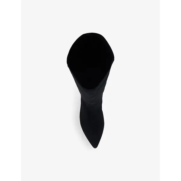 DUNE Kitten-heel Suede Knee-high Boots - Black Suede