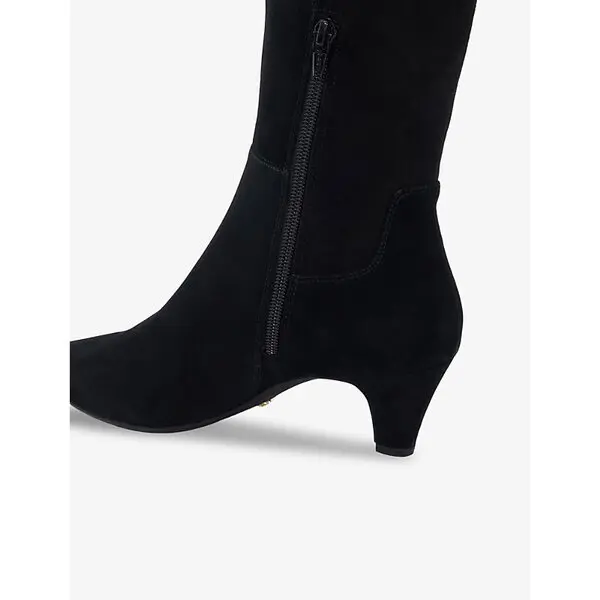 DUNE Kitten-heel Suede Knee-high Boots - Black Suede