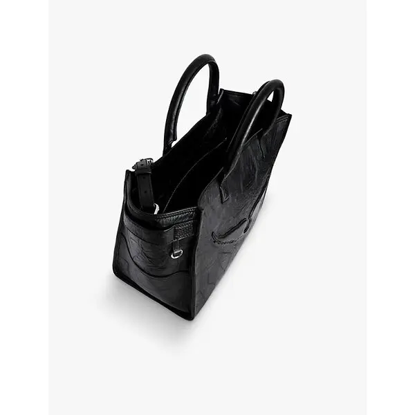 Zadig&Voltaire Angel Crinkle-effect Leather Tote Bag - Noir