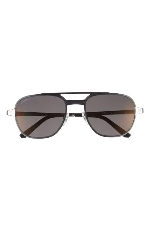 CARTIER 56mm Polarized Panthos Sunglasses - Black