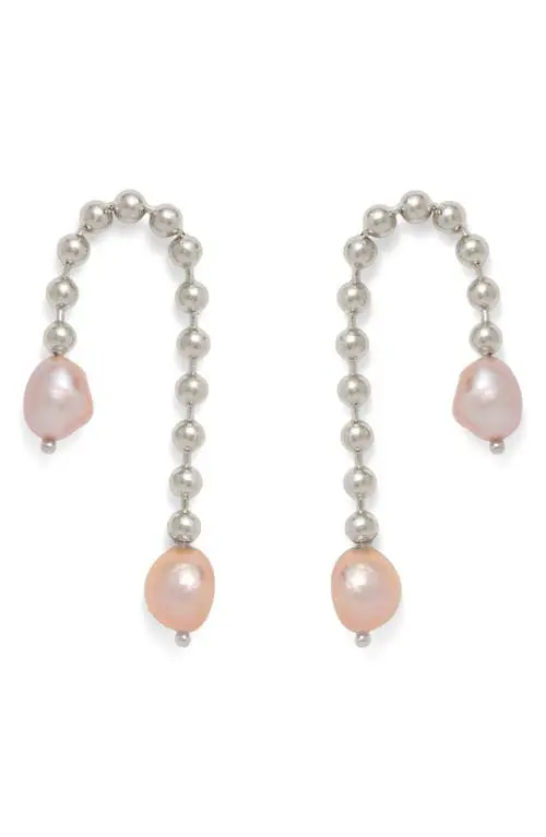 Lady Grey Frankie Pearl Drop Earrings - Silver/ Pearl