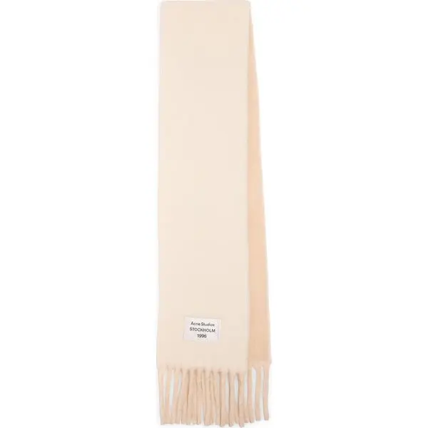 Acne Studios Volly Alpaca & Wool Blend Fringe Scarf - White/beige