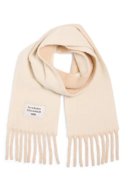 Acne Studios Volly Alpaca & Wool Blend Fringe Scarf - White/beige