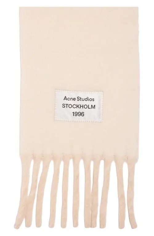 Acne Studios Volly Alpaca & Wool Blend Fringe Scarf - White/beige
