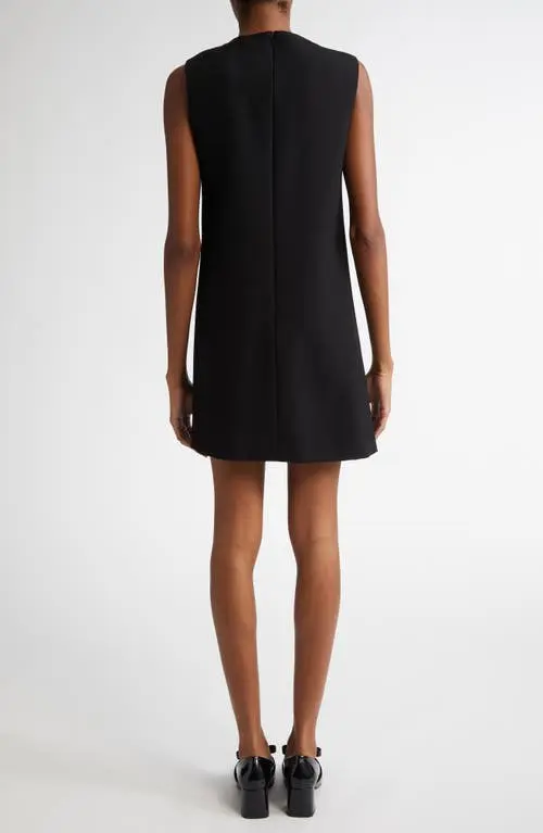 Versace Metallic Mesh Inset Virgin Wool Cocktail Dress