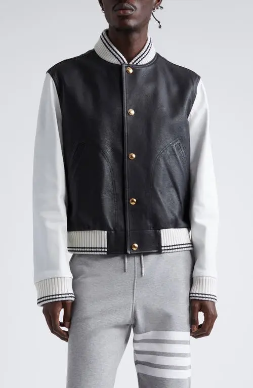 Thom Browne Mixed Media Bomber Jacket