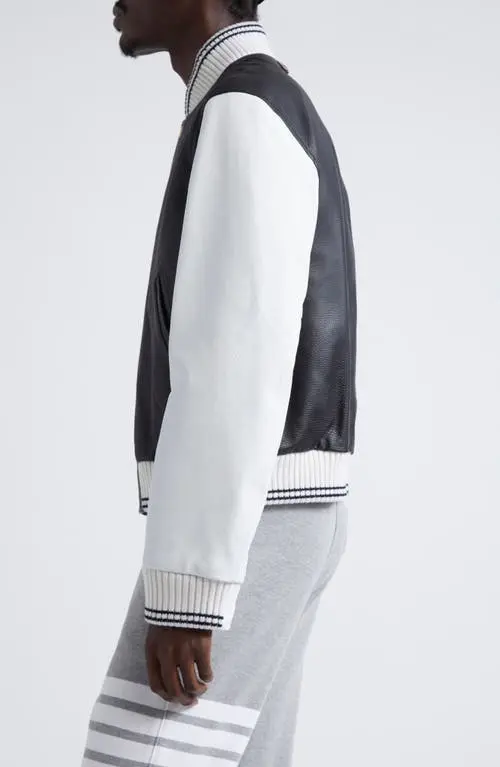 Thom Browne Mixed Media Bomber Jacket