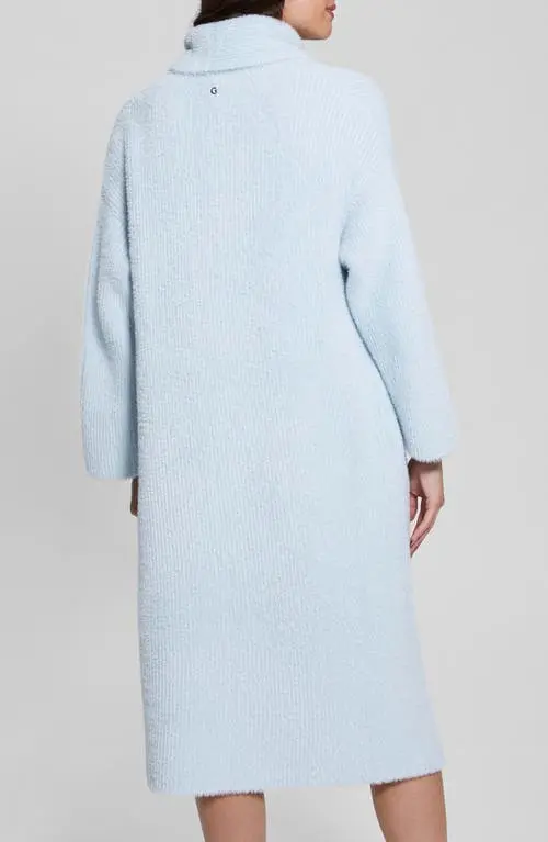 Guess Vero Fuzzy Shawl Collar Longline Cardigan