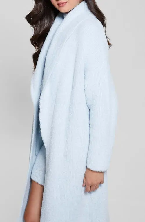 Guess Vero Fuzzy Shawl Collar Longline Cardigan