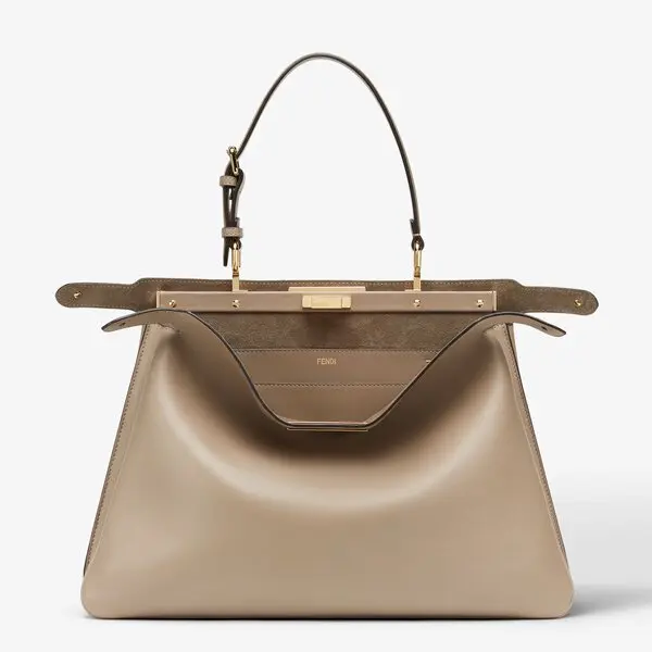 Fendi Large Peekaboo Soft Bag - Grey