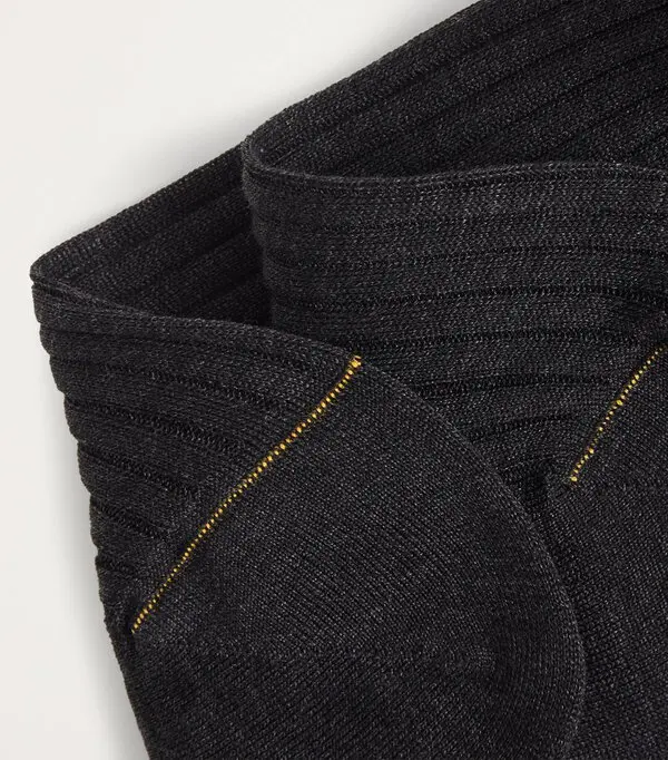 DORE DORE Cotton Rib-knit Socks - Grey