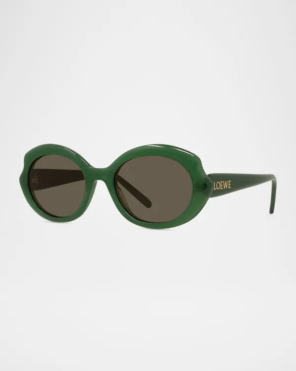 Loewe Round Sunglasses - Shiny Dark Green
