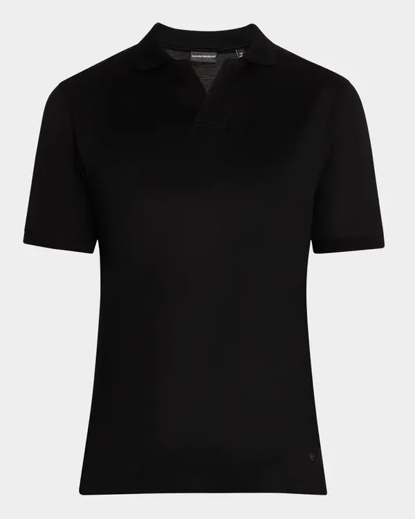 Emporio Armani Johnny Collar Polo Shirt - Black