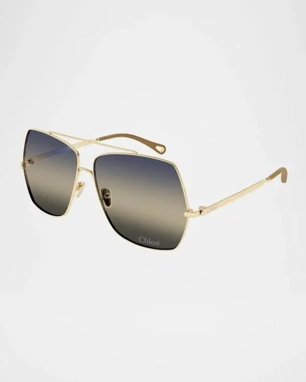 Chloé Gradient Aviator Sunglasses - Green