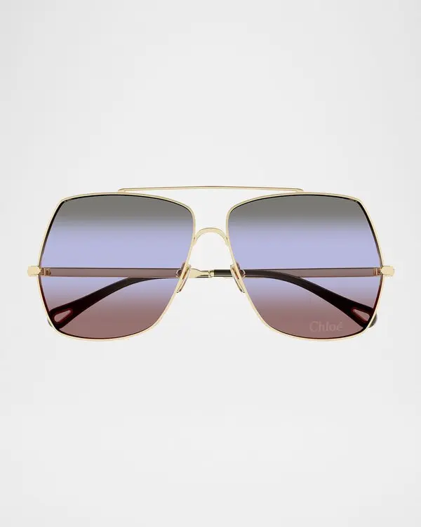 Chloé Gradient Aviator Sunglasses - Pink/blue