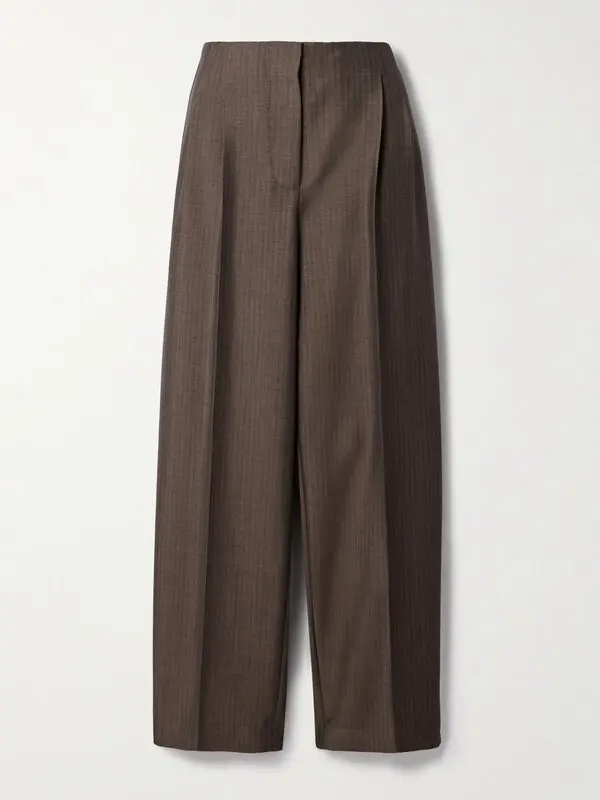 THE ROW Lonan Grain De Poudre Mohair And Wool-blend Pants