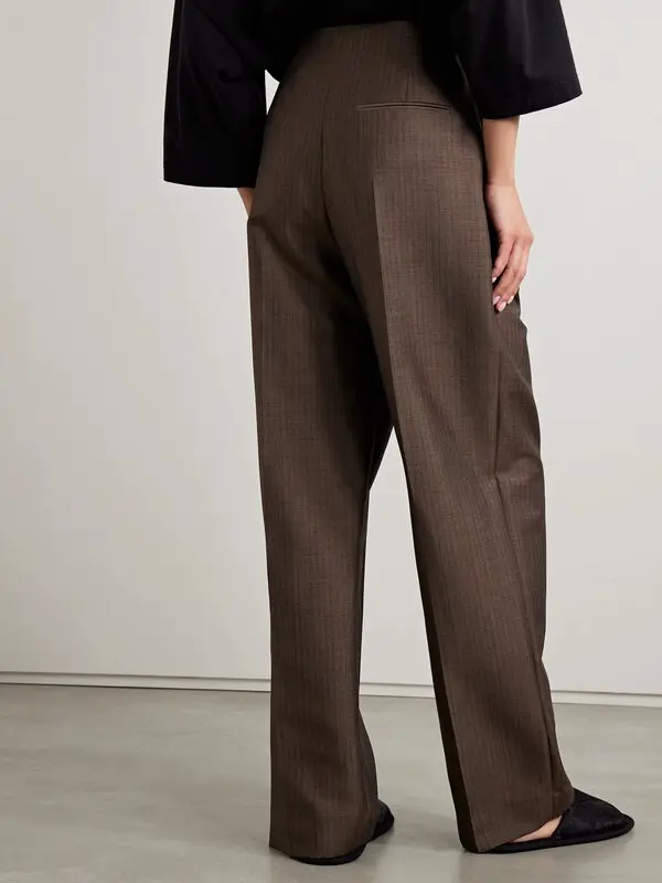 THE ROW Lonan Grain De Poudre Mohair And Wool-blend Pants