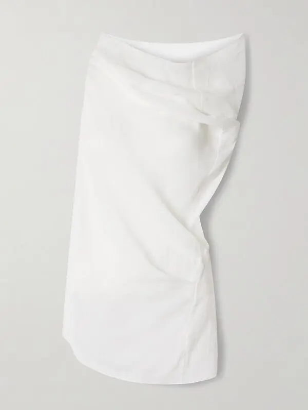 THE ROW Aria Asymmetric Silk-gauze Top