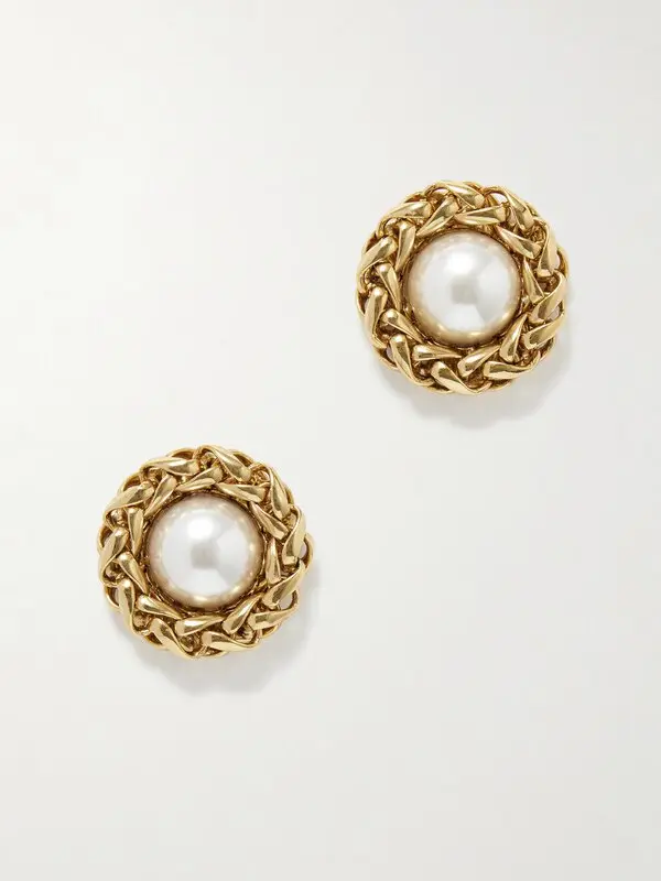 JENNIFER BEHR Marit -plated Faux Pearl Earrings - Gold