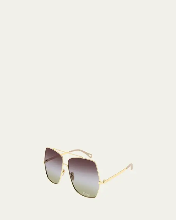 Chloé Gradient Aviator Sunglasses - Green