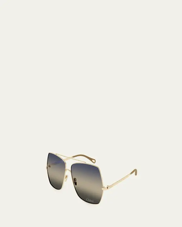 Chloé Gradient Aviator Sunglasses - Green
