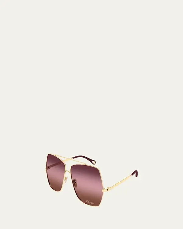 Chloé Gradient Aviator Sunglasses - Green