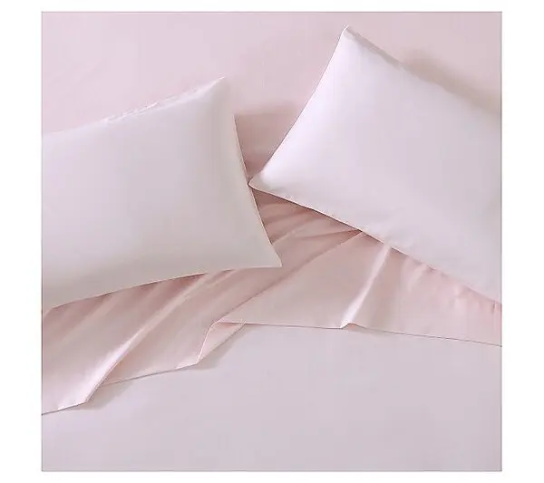 Laura Ashley Solid Pink Queen Sheet Set