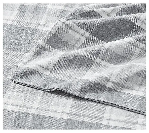 Laura Ashley Mulholland Plaid Grey Queen Sheet Et