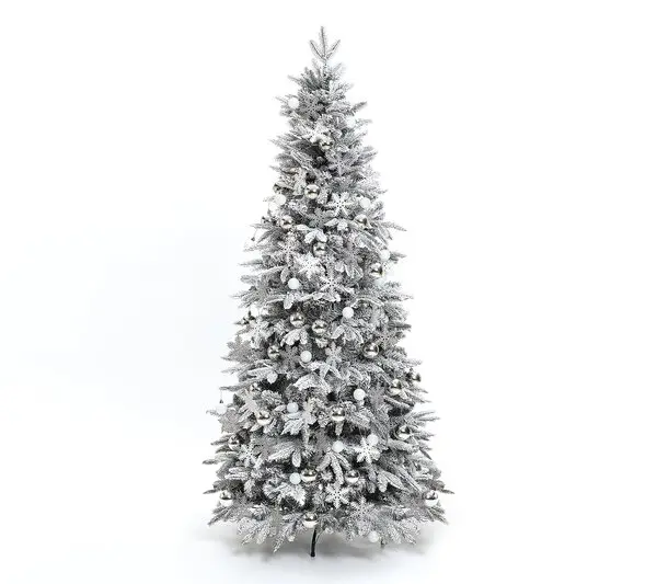 LUXEN HOME Luxenhome 6ft Pre-lit Snow Flocked Pop-up Artif Icial Tree - One-color
