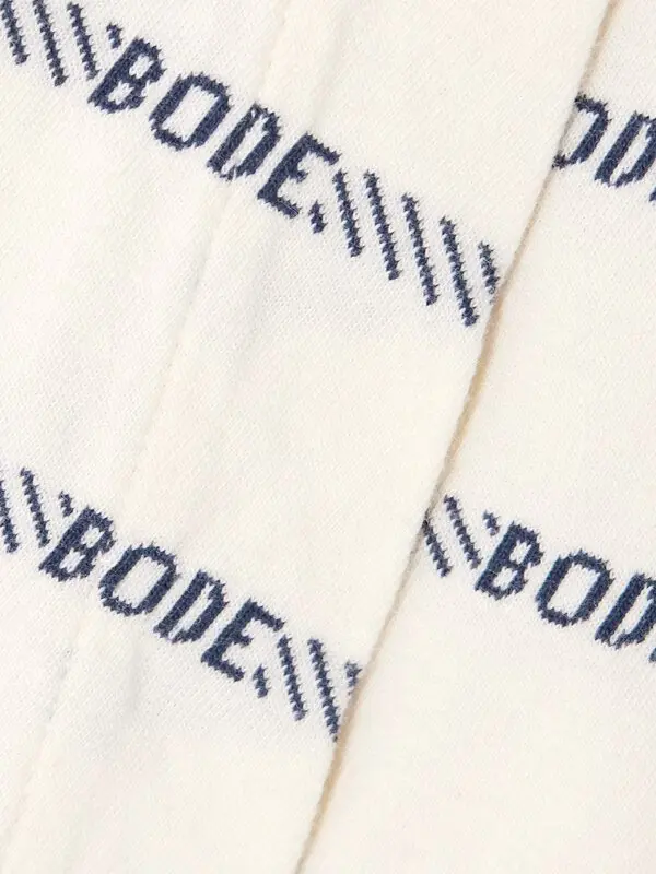 BODE Rec Jacquard-knit Cotton Mini Wrap Skirt