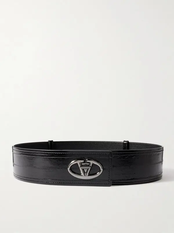 Valentino Garavani Glossed-eel Belt - Black