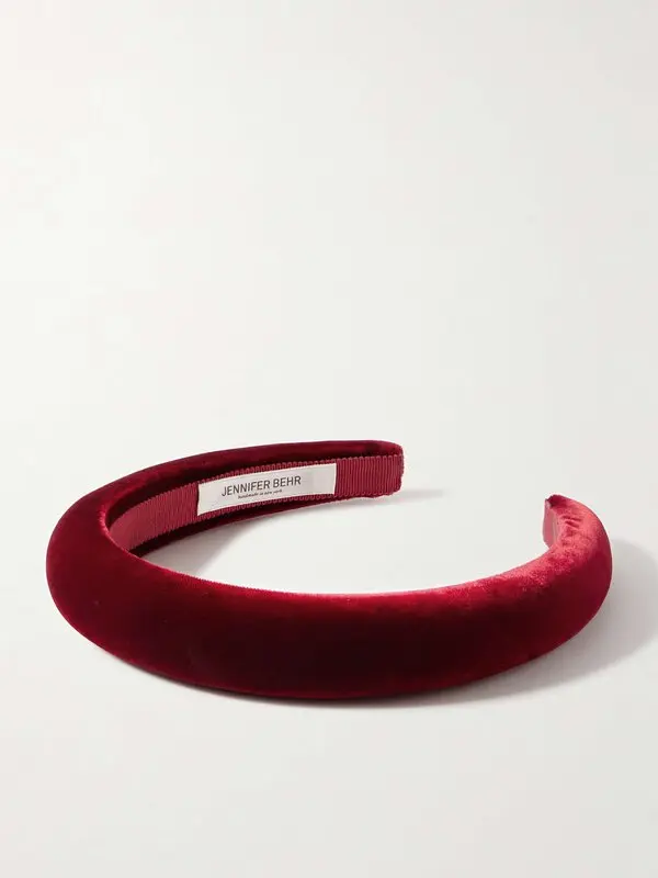 JENNIFER BEHR Tori Velvet Headband - Red