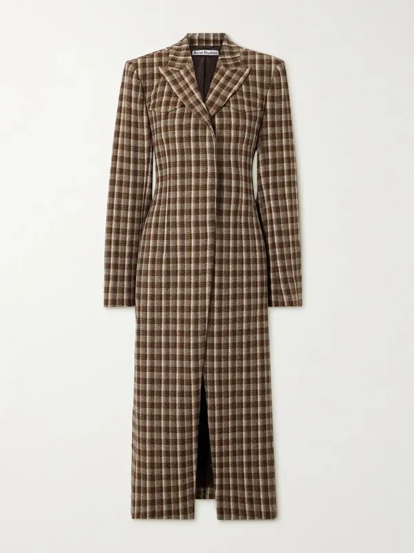 Acne Studios Checked Tweed Tailored Coat
