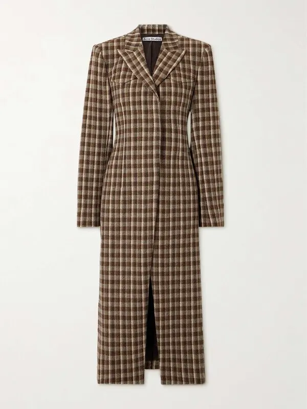 Acne Studios Checked Tweed Tailored Coat