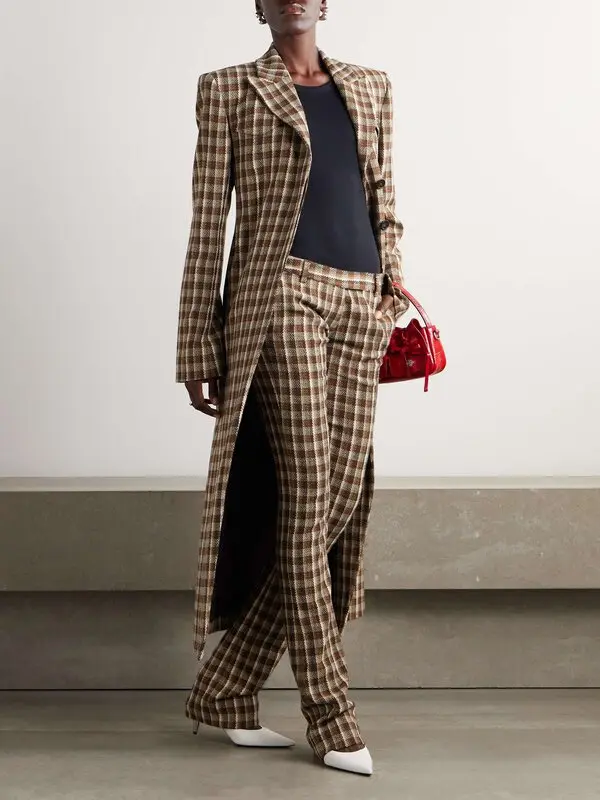 Acne Studios Checked Tweed Tailored Coat