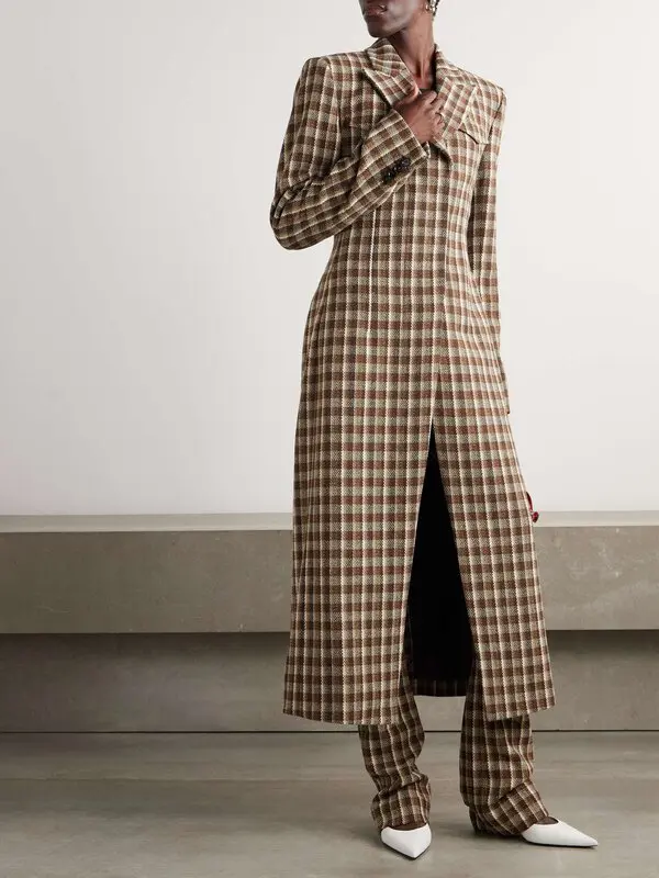 Acne Studios Checked Tweed Tailored Coat