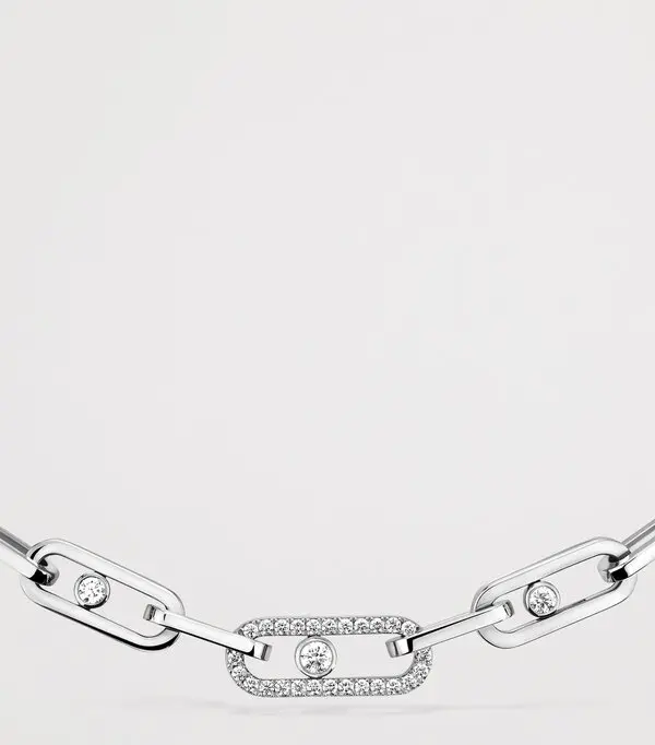 Messika Move Link Pink Gold And Diamond Necklace