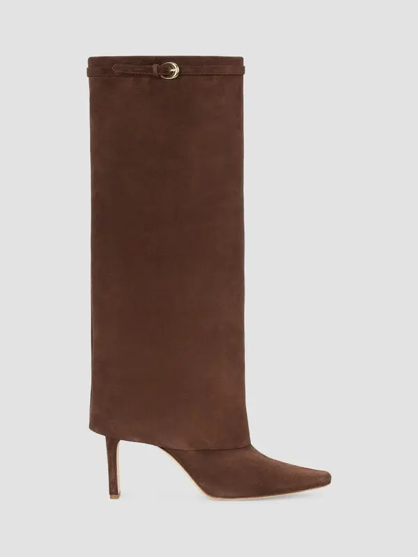 Staud Wally 90mm Suede Foldover Boots