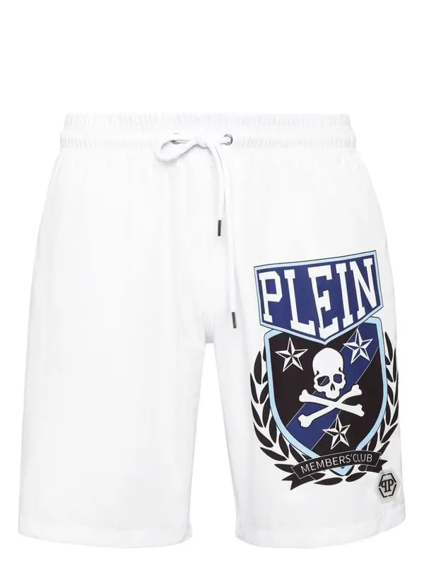 Philipp Plein Skull & Bones Swim Shorts - White