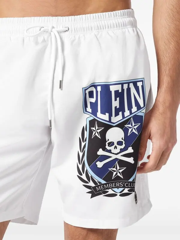 Philipp Plein Skull & Bones Swim Shorts - White
