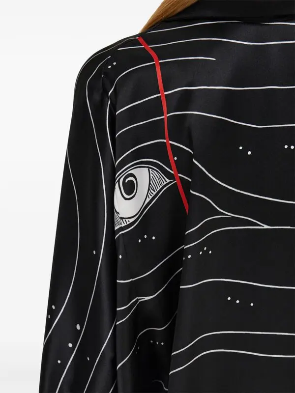 FERRAGAMO Spirit Print Satin Dress