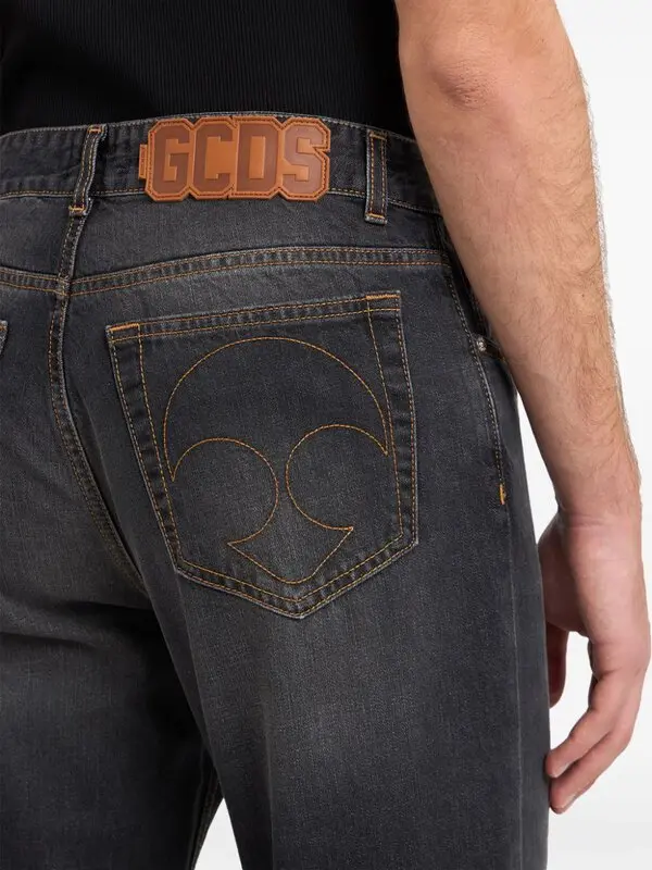 Gcds Wirdo Straight-leg Jeans - Black